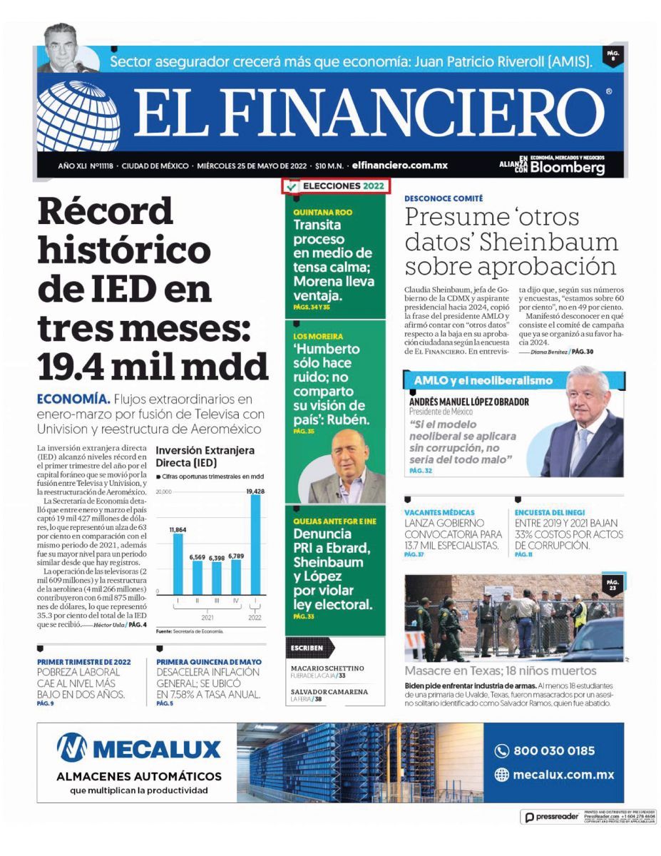 Portadas de los principales periódicos nacionales de México | Tus ...