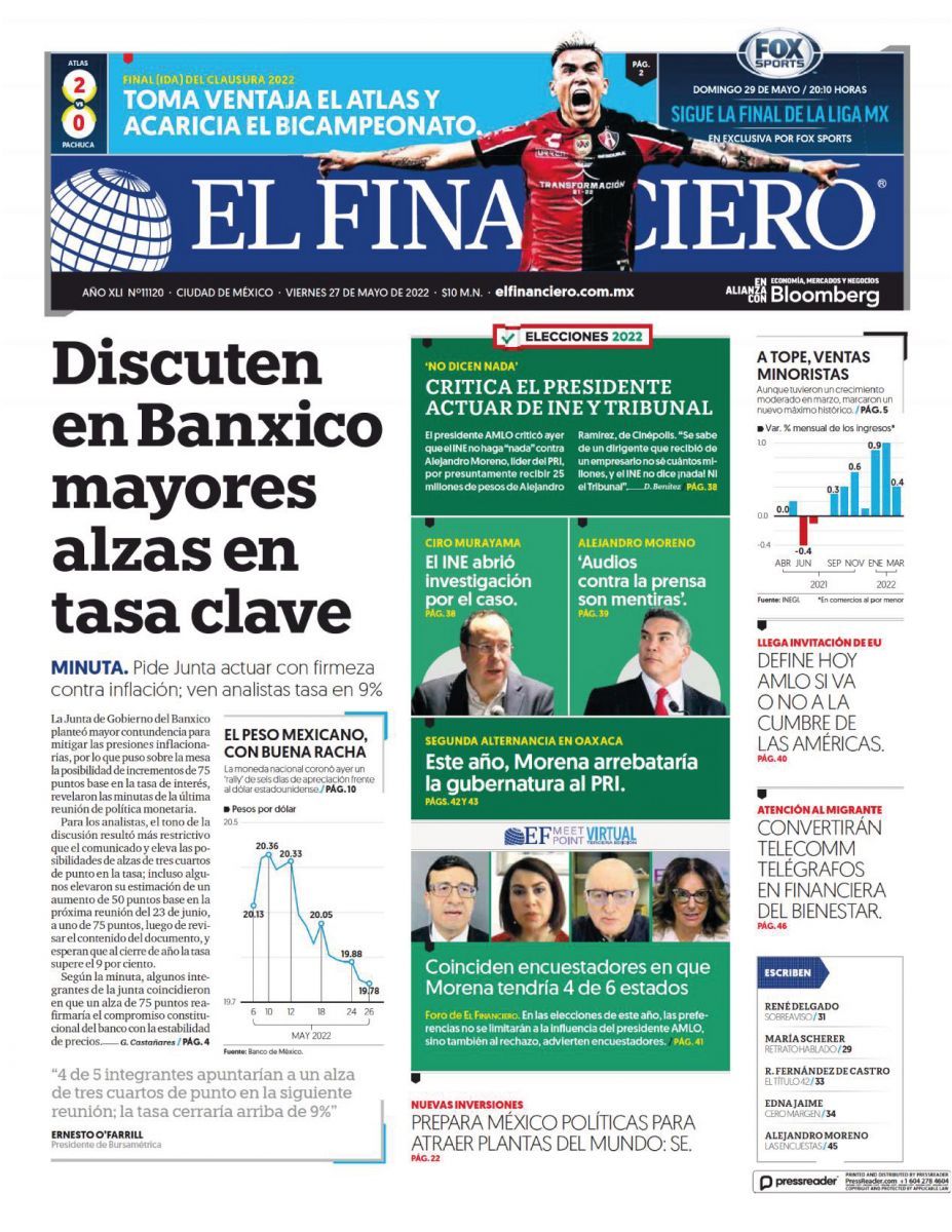 Portadas de los principales periódicos nacionales de México | Tus ...