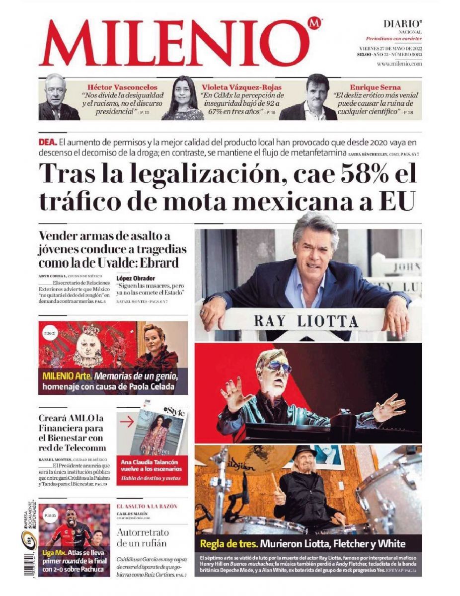 Portadas de los principales periódicos nacionales de México