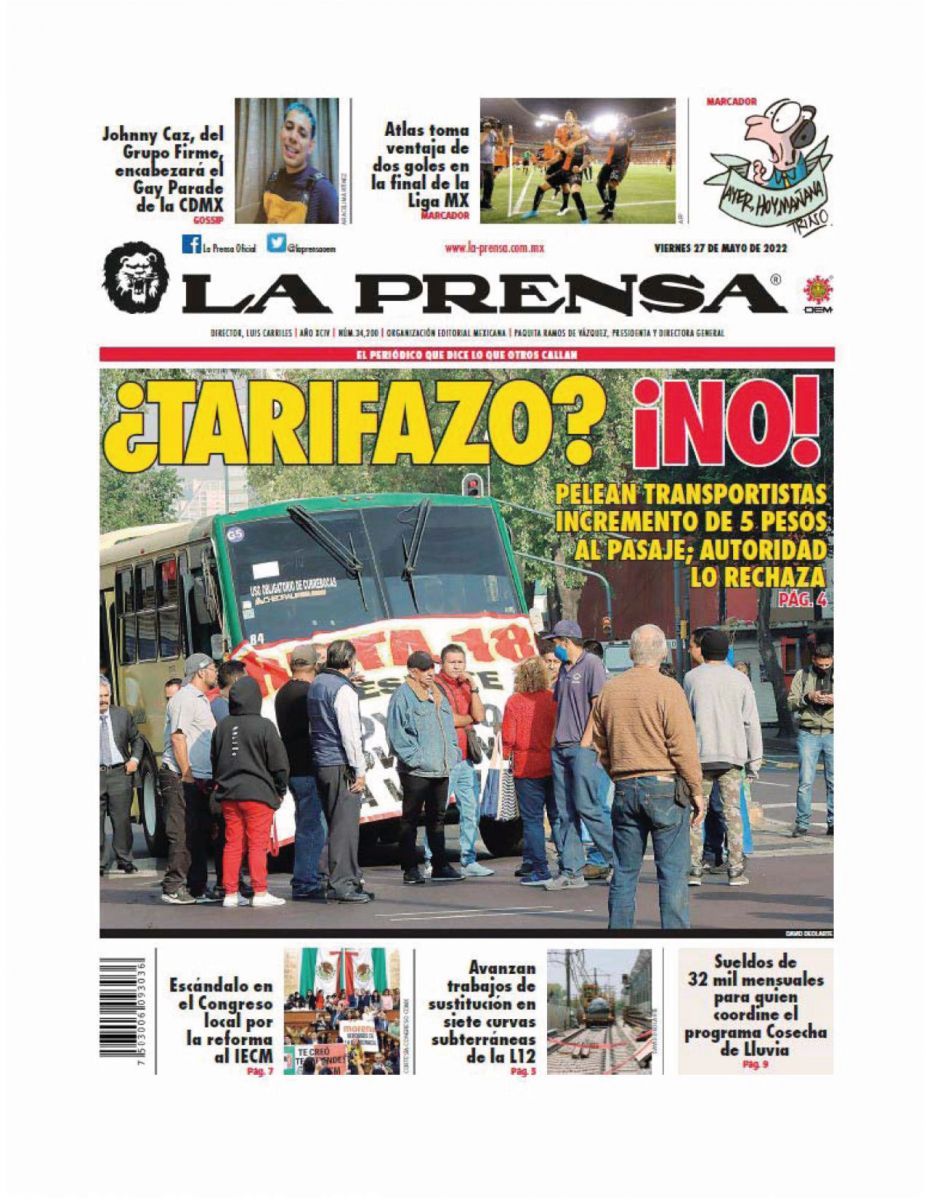 Portadas de los principales periódicos nacionales de México