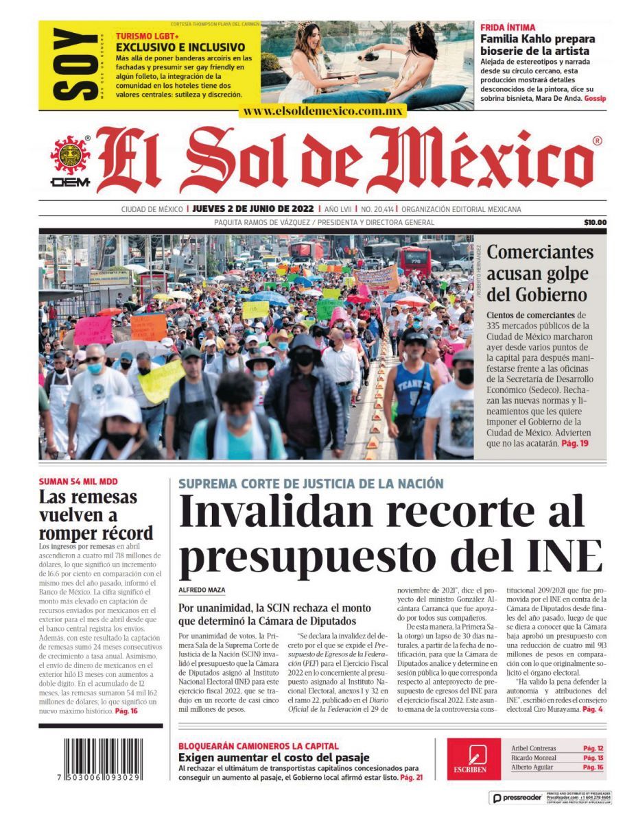 Portadas de los principales diarios nacionales de México | Tus Buenas ...